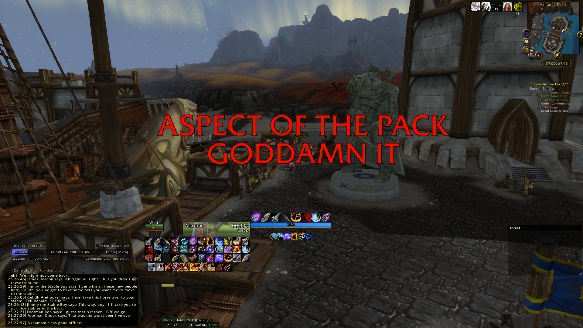 WA【Aspect of the Pack warning】_巨龙时代10.1、巫妖王之怒WLK3.4及3.35版本、经典怀旧服1.14版本WA